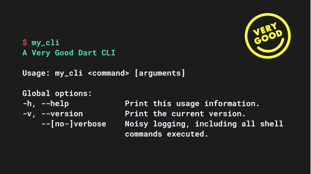 Generate a Dart CLI with Very Good CLI
